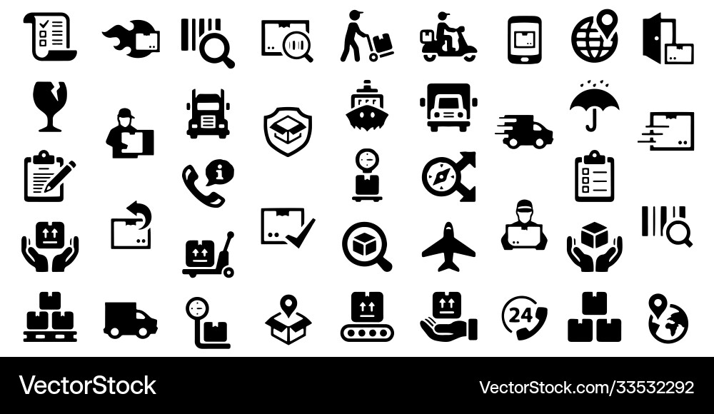 Shipping and delivery service icon set Royalty Free Vector