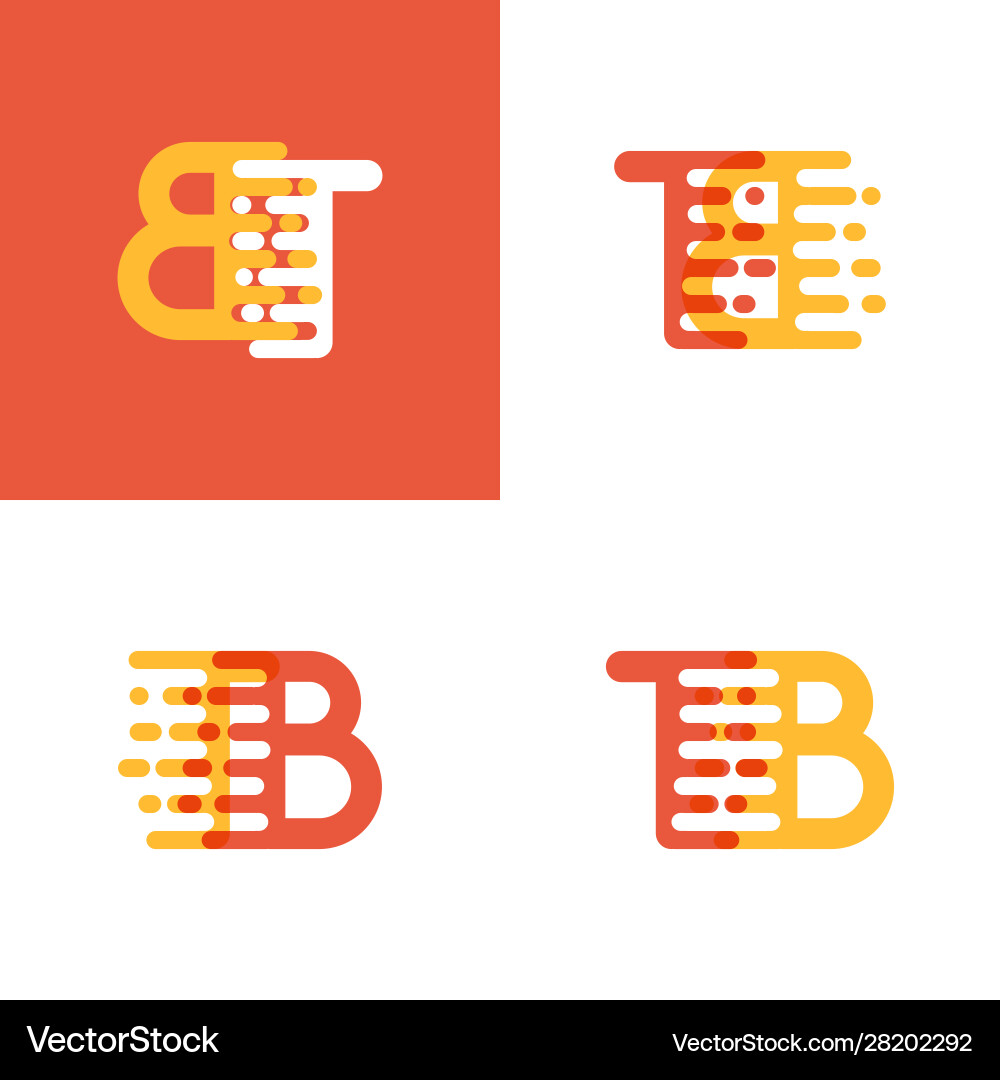 Tb letters logo with accent speed soft orange Vector Image