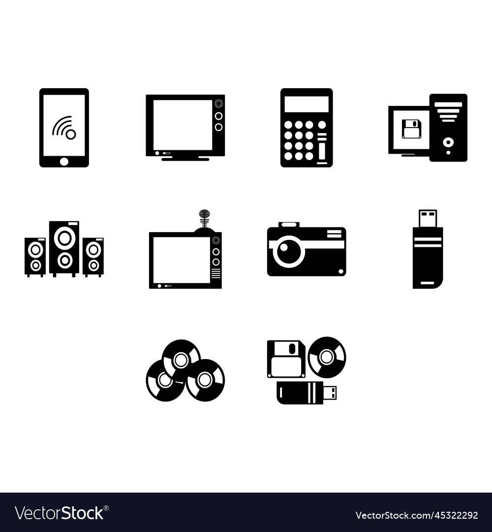 Technology icon set Royalty Free Vector Image - VectorStock