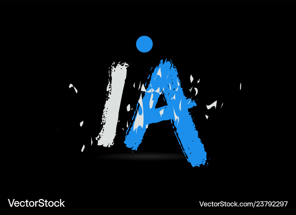 Blue white alphabet letter combination ia i Vector Image