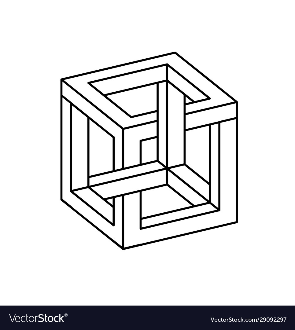 Impossible Shapes Optical Illusion Royalty Free Vector Image