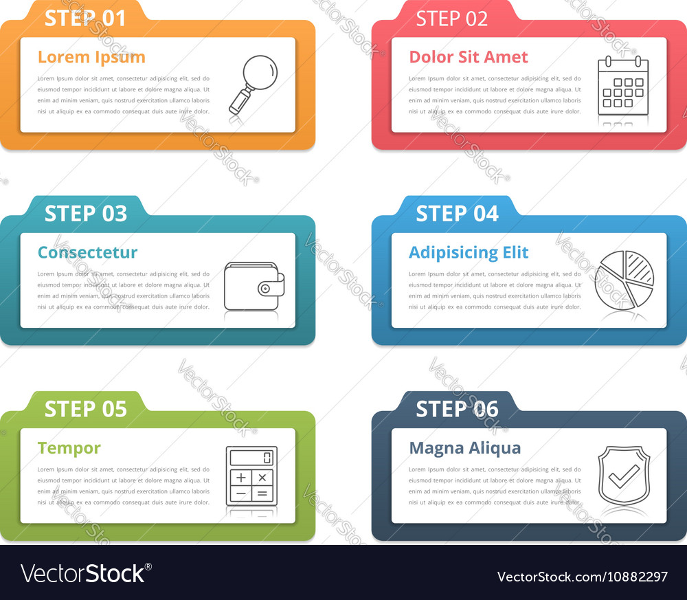 Infographic elements - six steps Royalty Free Vector Image