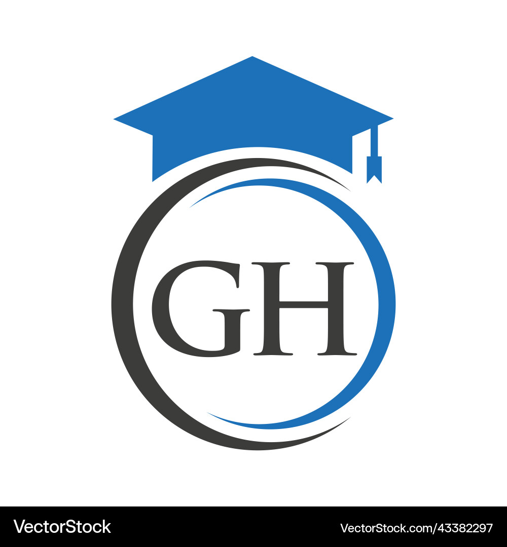 Letter gh education logo concept with educational Vector Image