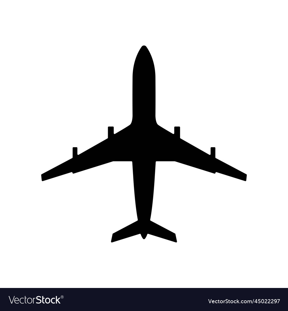 Plane icon solid pictogram Royalty Free Vector Image