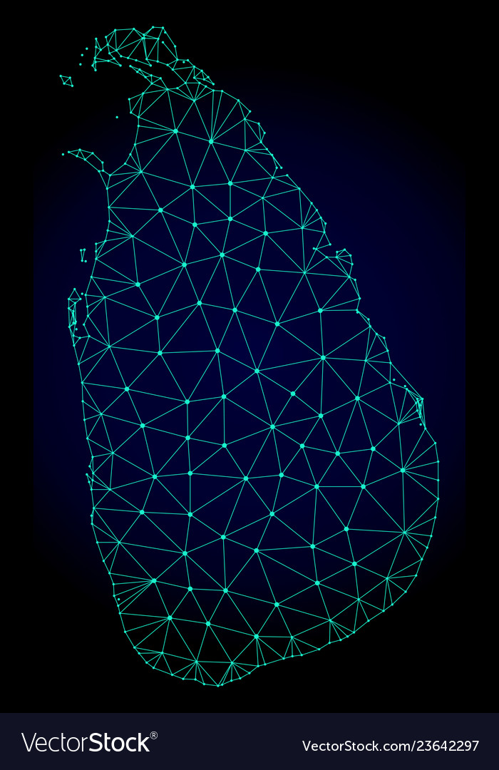 Polygonal network mesh map of sri lanka Royalty Free Vector Polygonal network mesh map of sri lanka Royalty Free Vector