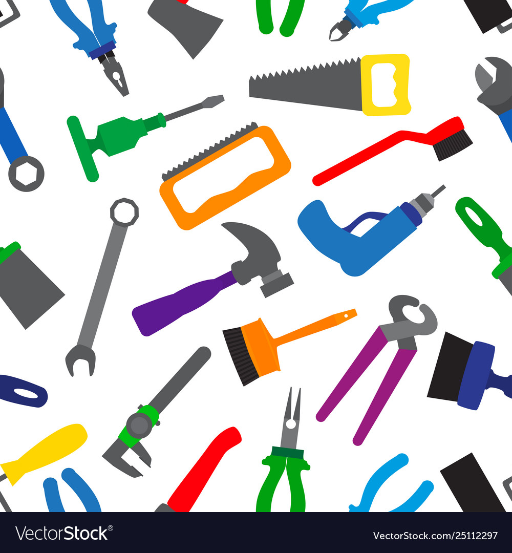 Seamless pattern with instruments and tools Vector Image