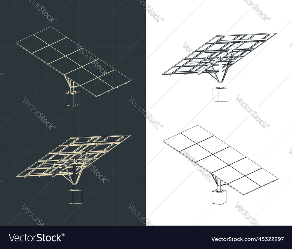 Solar panel drawings Royalty Free Vector Image