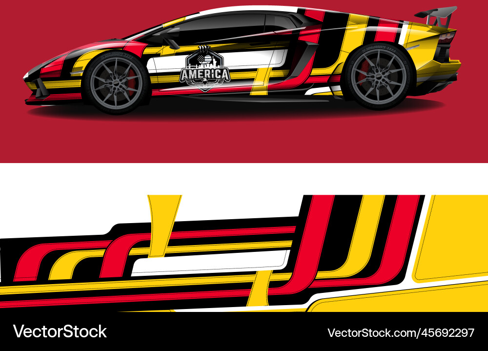 Vehicle wrap design and car Royalty Free Vector Image