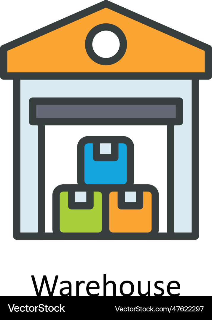 Warehouse fill outline icon design illust Vector Image