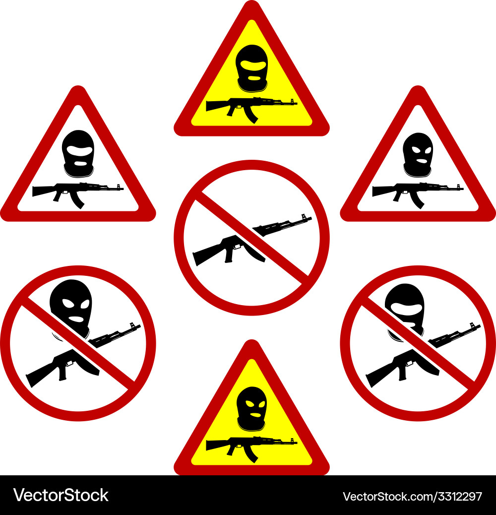 Warning signs of terrorism Royalty Free Vector Image