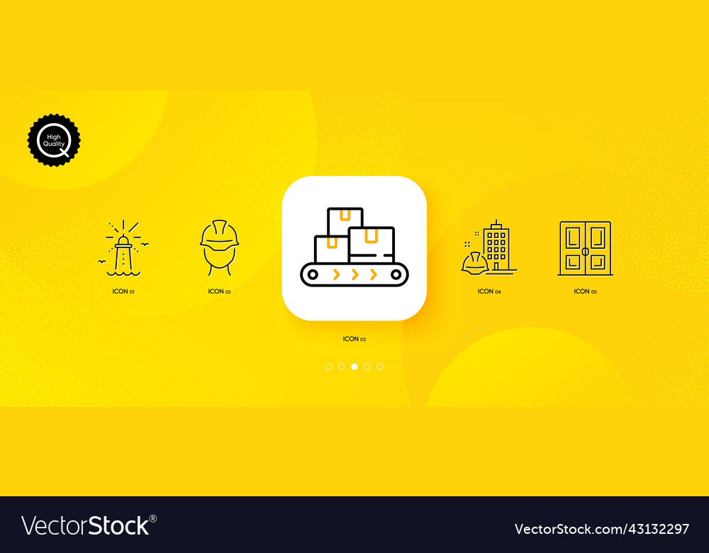 Wholesale goods lighthouse and door minimal line Vector Image