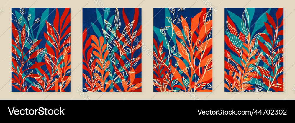 Abstract art background with leaves branch hand Vector Image