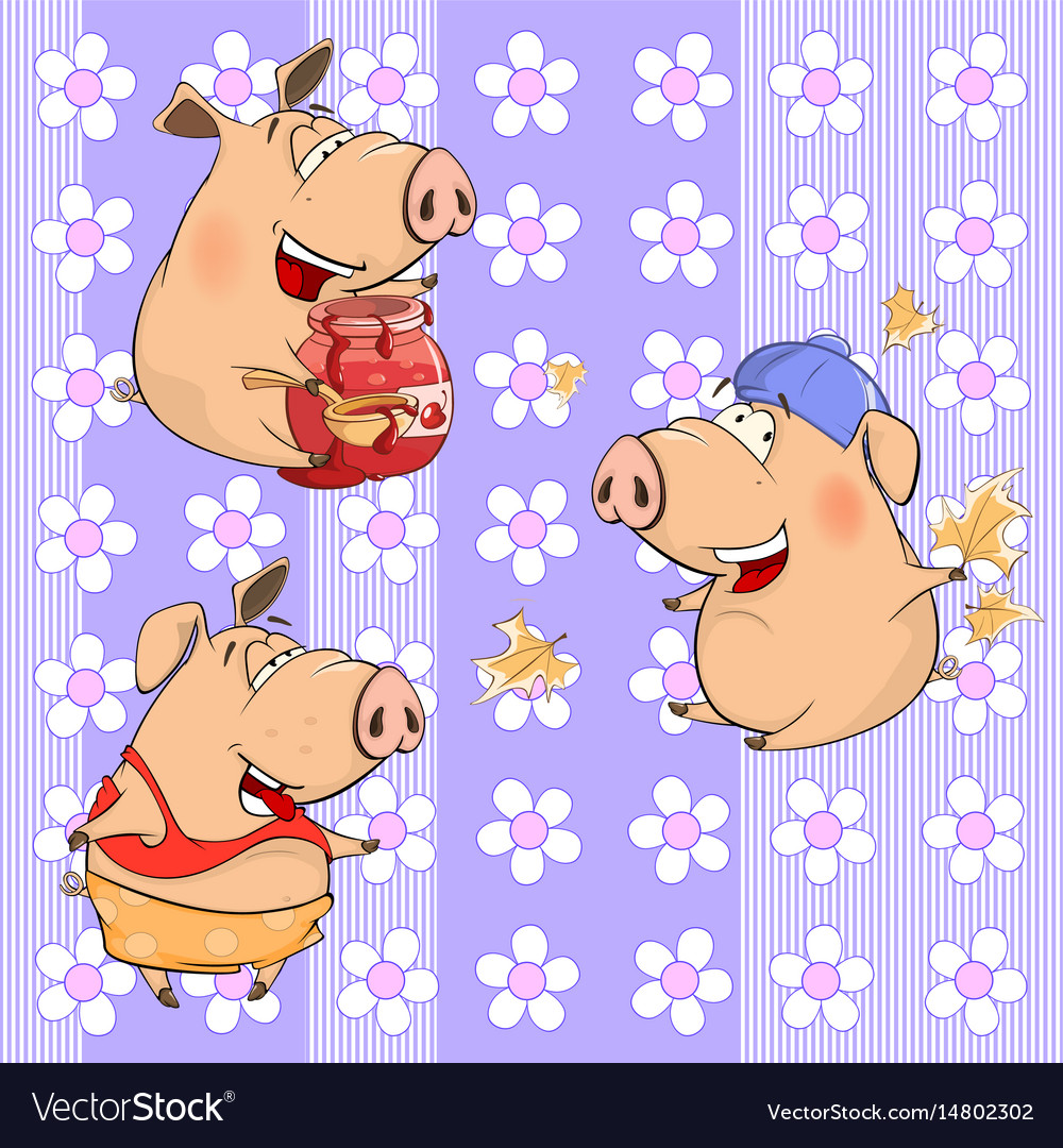 Background with pigs seamless pattern Royalty Free Vector