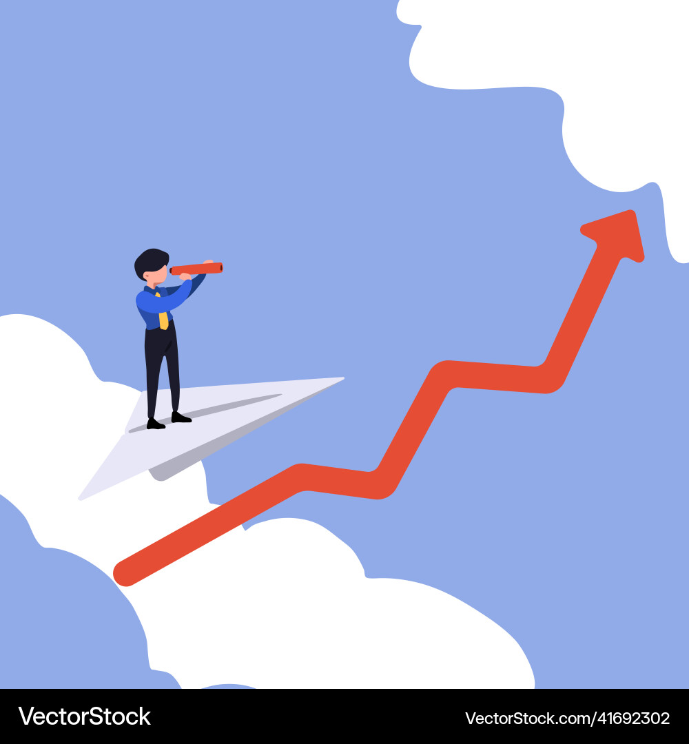 Business concept flat businessman standing Vector Image