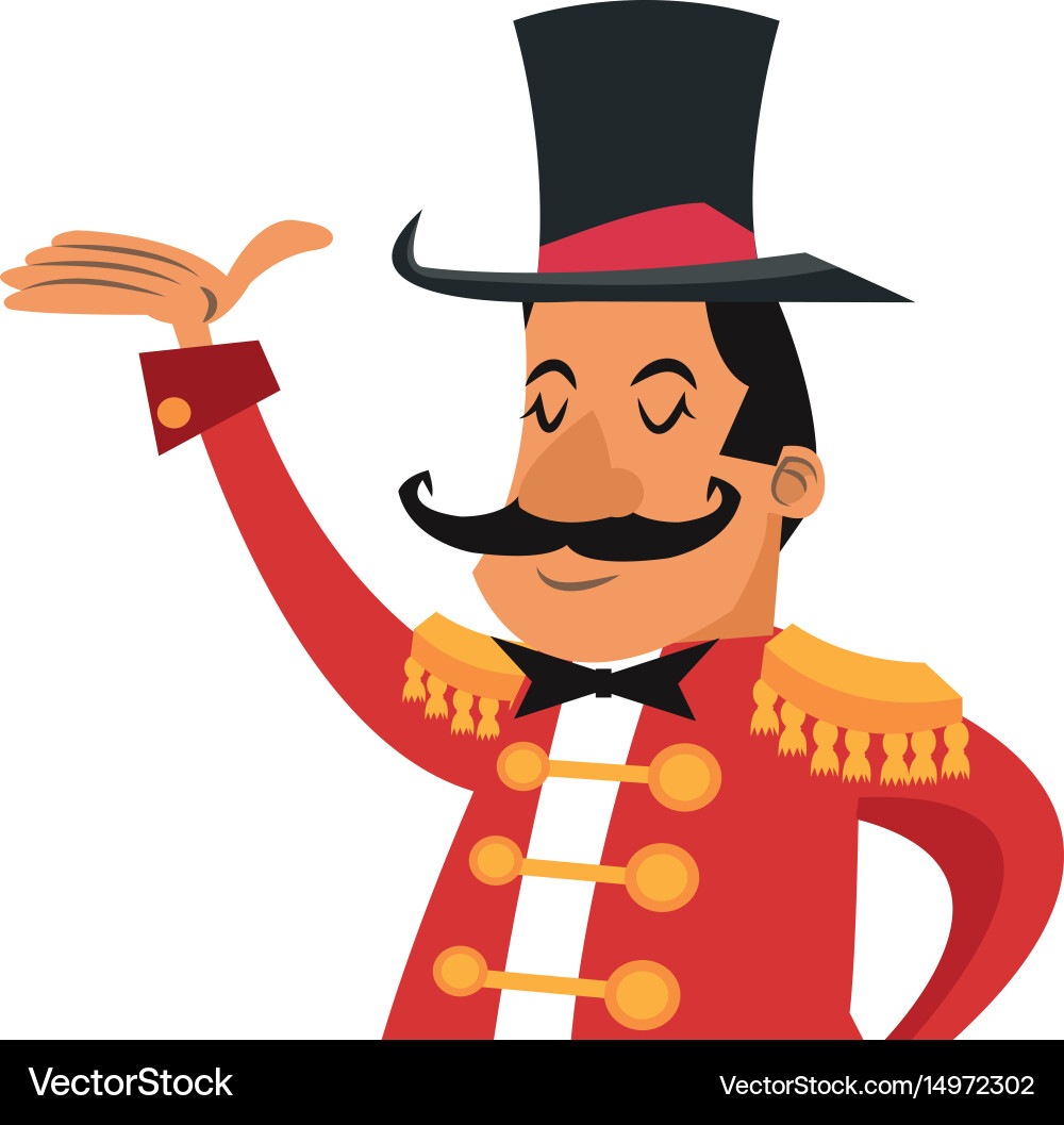 Cartoon host man circus festival Royalty Free Vector Image