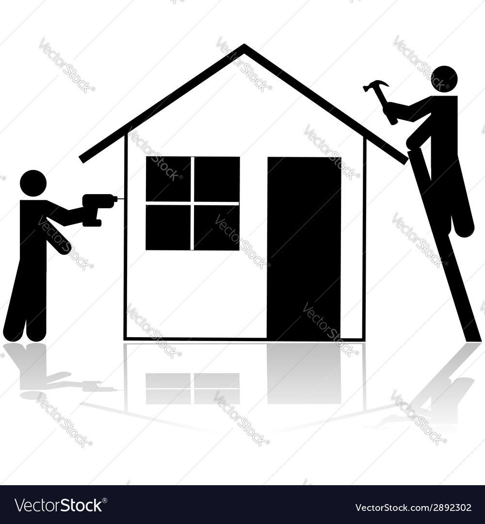 Contractors working Royalty Free Vector Image - VectorStock