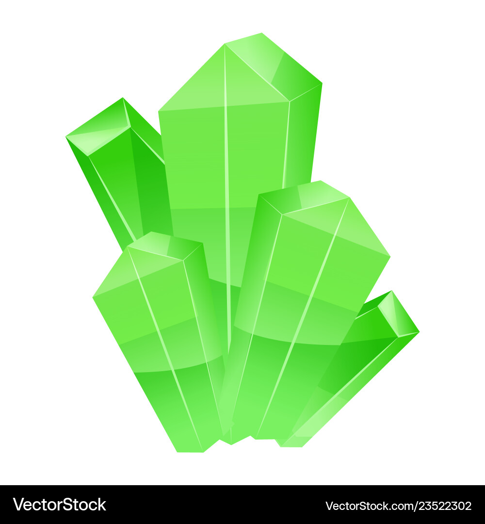 Crystal stone or precious green colors Royalty Free Vector