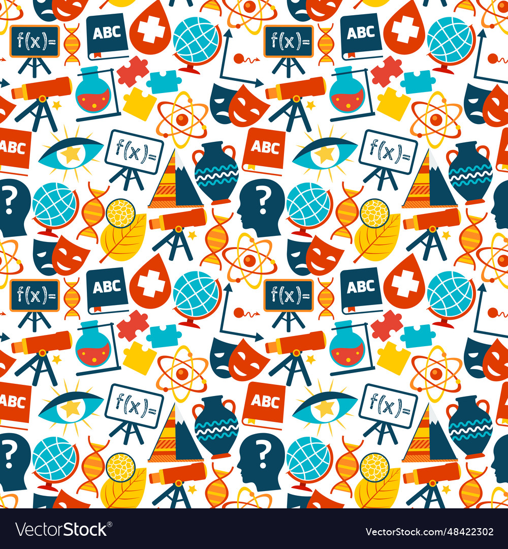 Education seamless pattern Royalty Free Vector Image