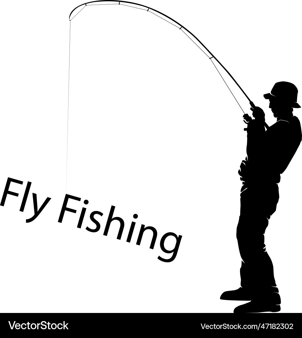 Fishinggraphic fly fishing Royalty Free Vector Image