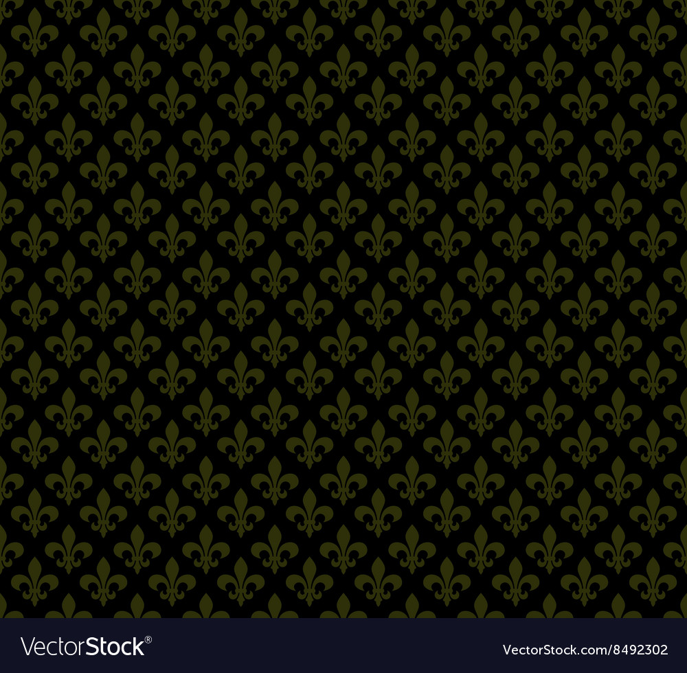 Fleur de lis dark seamless pattern background Vector Image