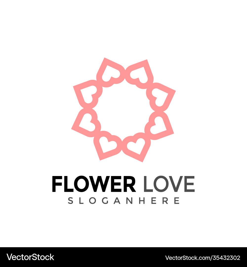 Flower love modern logo icon design Royalty Free Vector