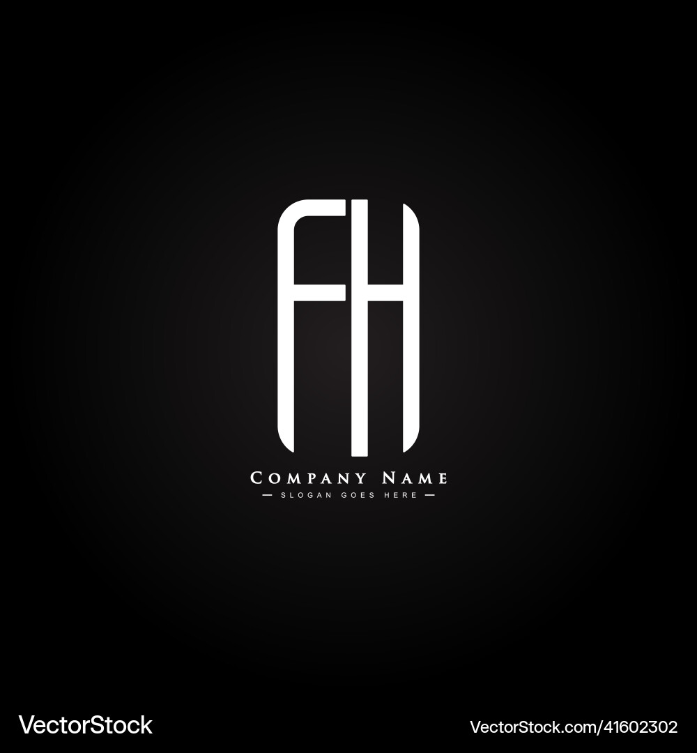 Initial letter fh logo - simple business Vector Image