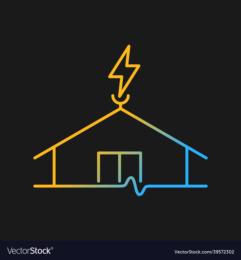 Lightning rod gradient icon for dark theme Vector Image