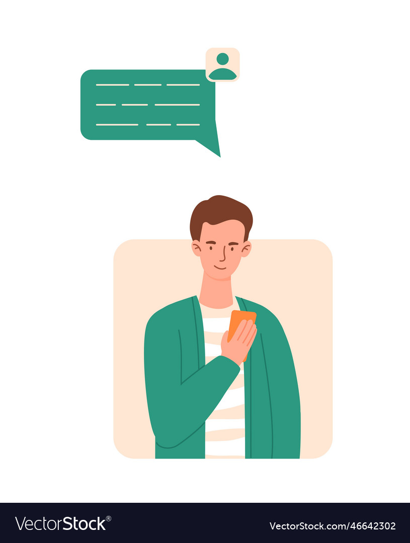 Man with speech bubble Royalty Free Vector Image