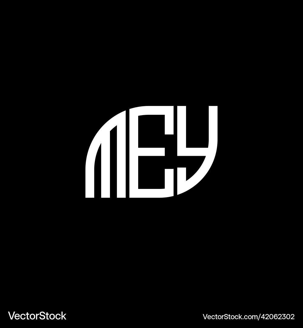 Mey letter logo design on black background Vector Image