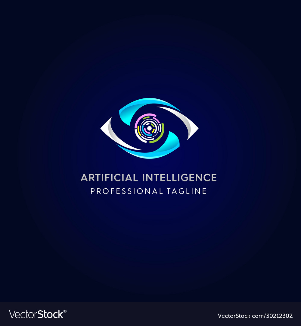 Modern technology eye shape with gradient logo Vector Image
