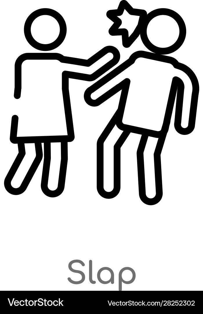 Outline slap icon isolated black simple line Vector Image