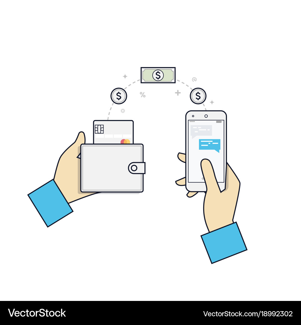 People sending and receiving money payments using Vector Image