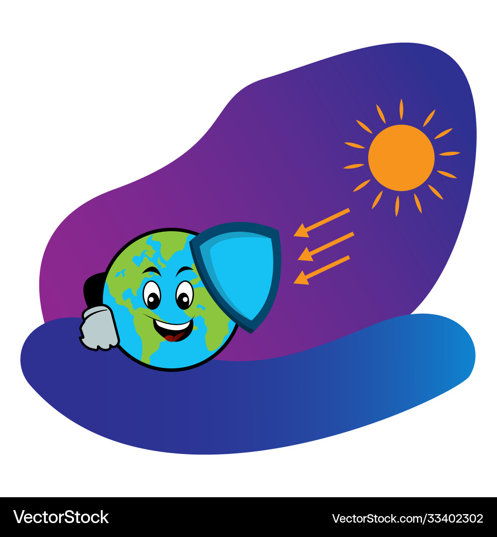 Protection ozone earth character cartoon Vector Image
