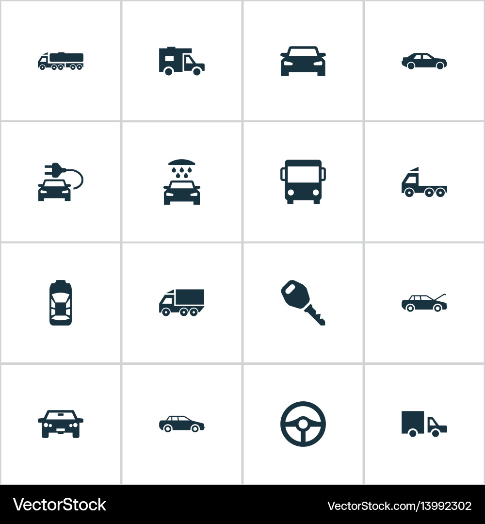 Set of simple auto icons Royalty Free Vector Image