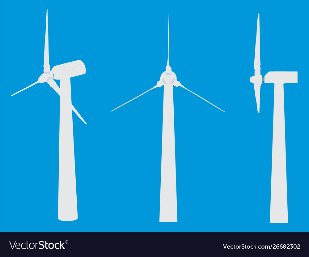 Wind tower colored Royalty Free Vector Image - VectorStock