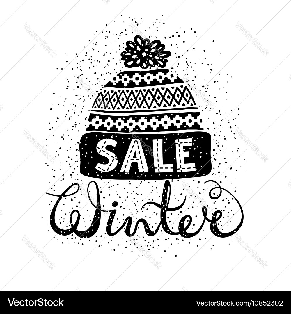 Winter Special banner or label with a knitted Vector Image