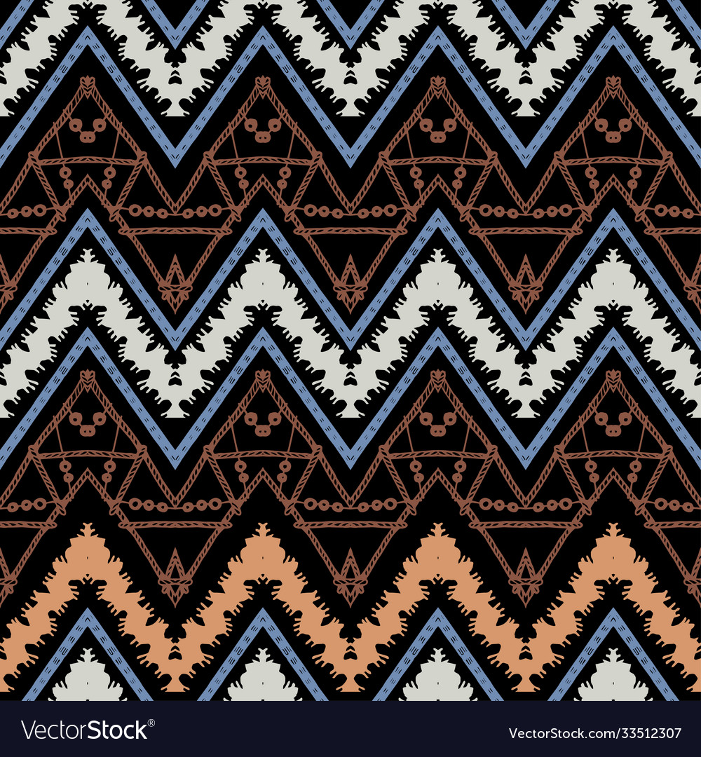 A seamless ethnic zigzag chevron pattern Vector Image A seamless ethnic zigzag chevron pattern Vector Image