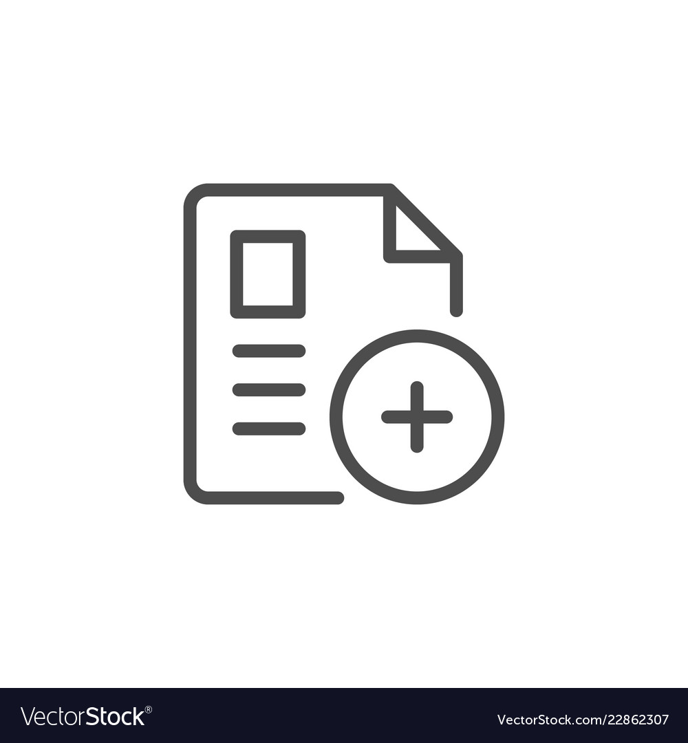 Add document line icon Royalty Free Vector Image