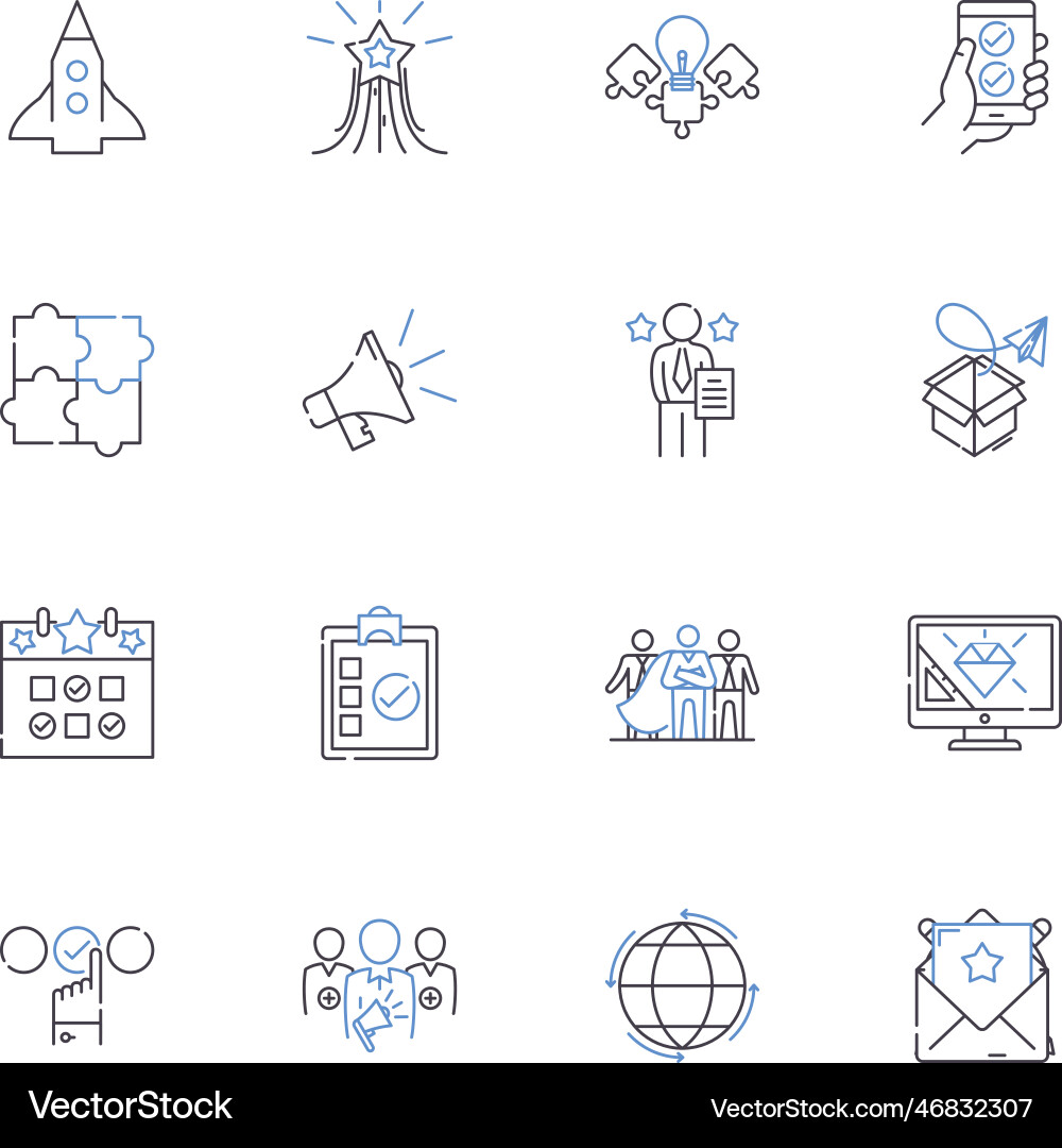 Attention-grabbing line icons collection Vector Image