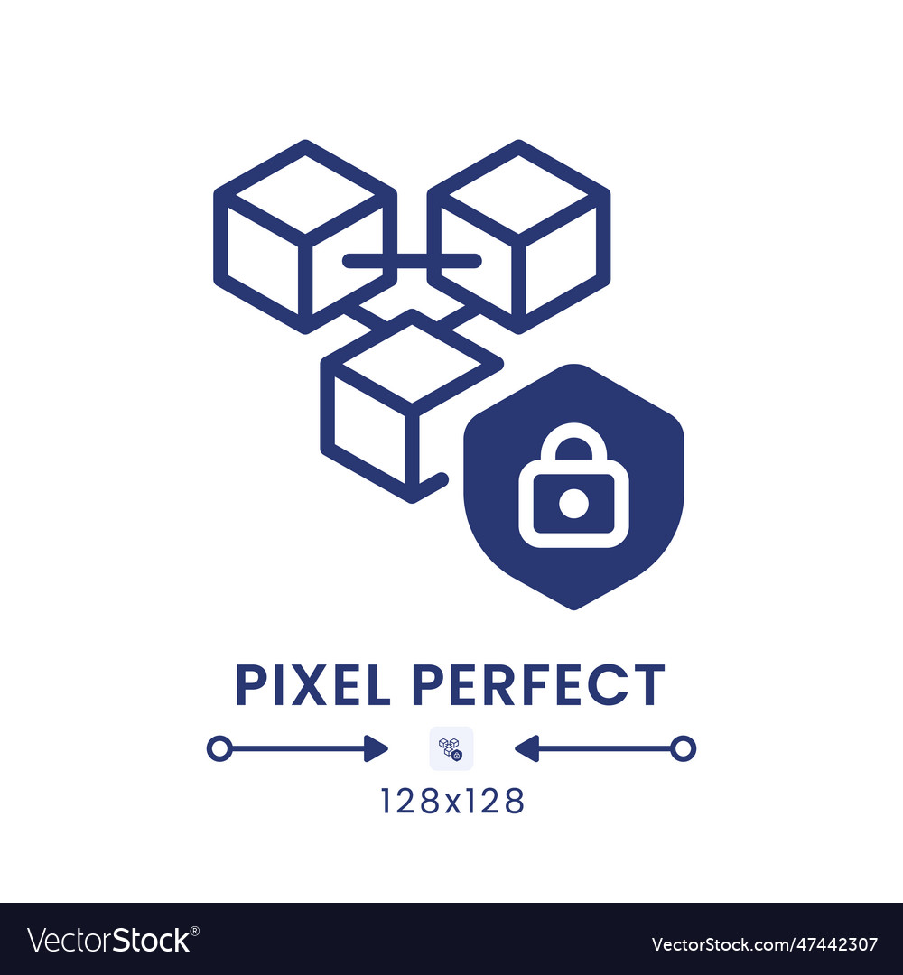 Blockchain security black solid desktop icon Vector Image