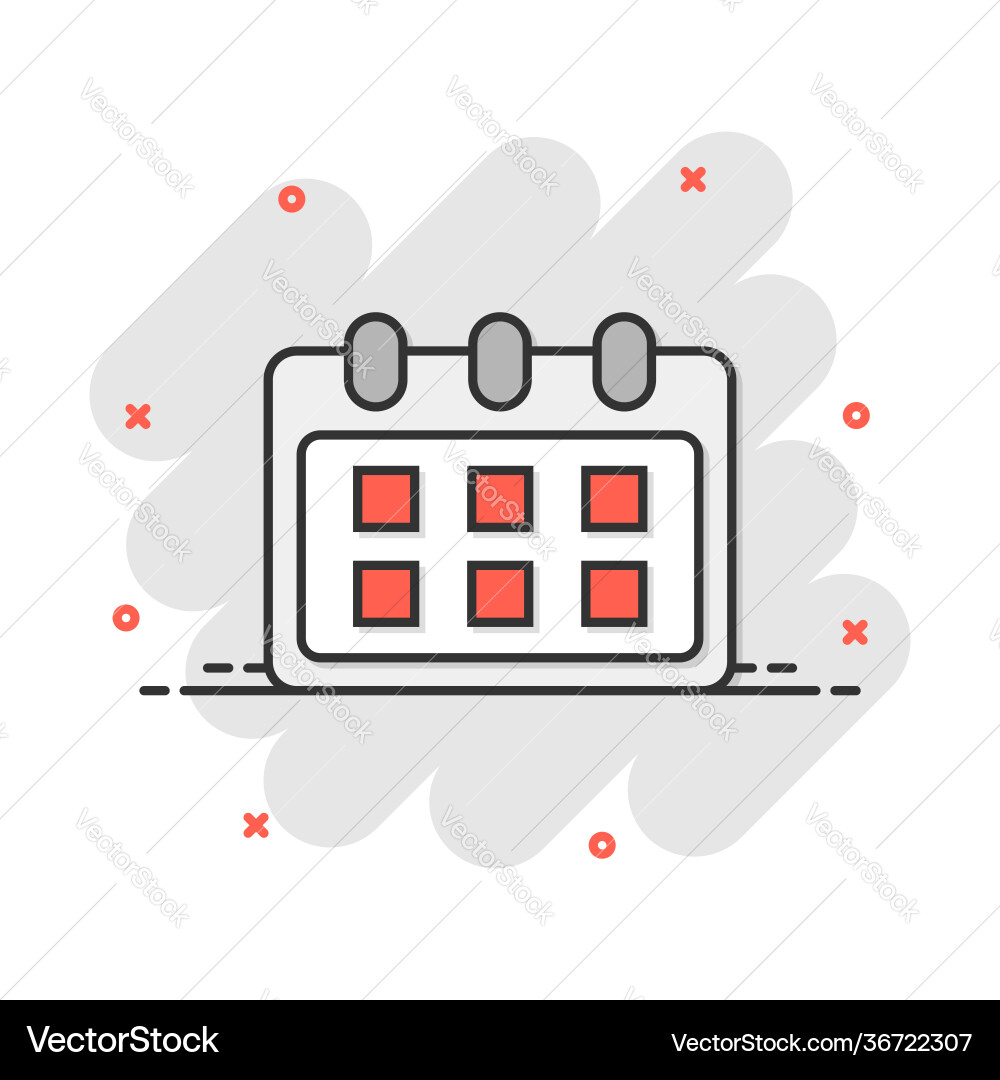 Cartoon calendar icon in comic style reminder Vector Image