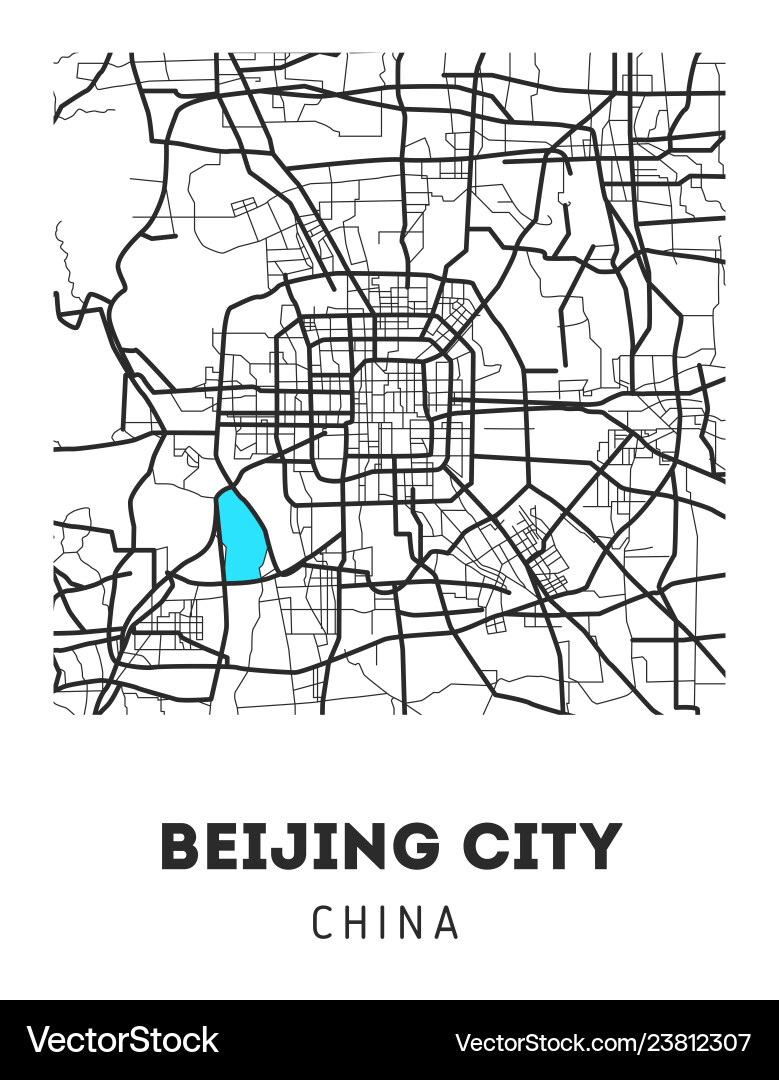 City map of beijing Royalty Free Vector Image - VectorStock