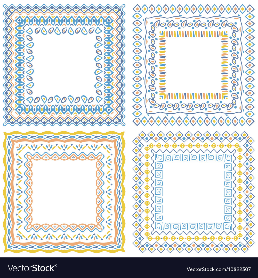 Collection of pattern frames with brushes Vector Image