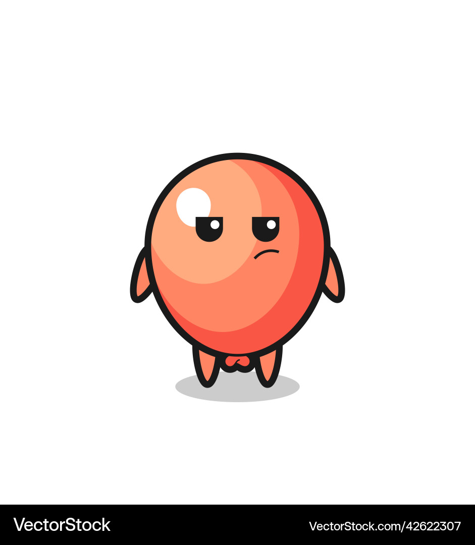 Cute balloon character with suspicious expression Vector Image