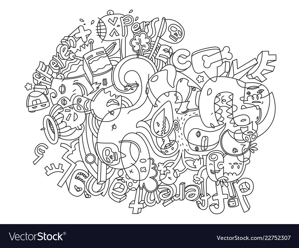Different angle perspective doodle Royalty Free Vector Image