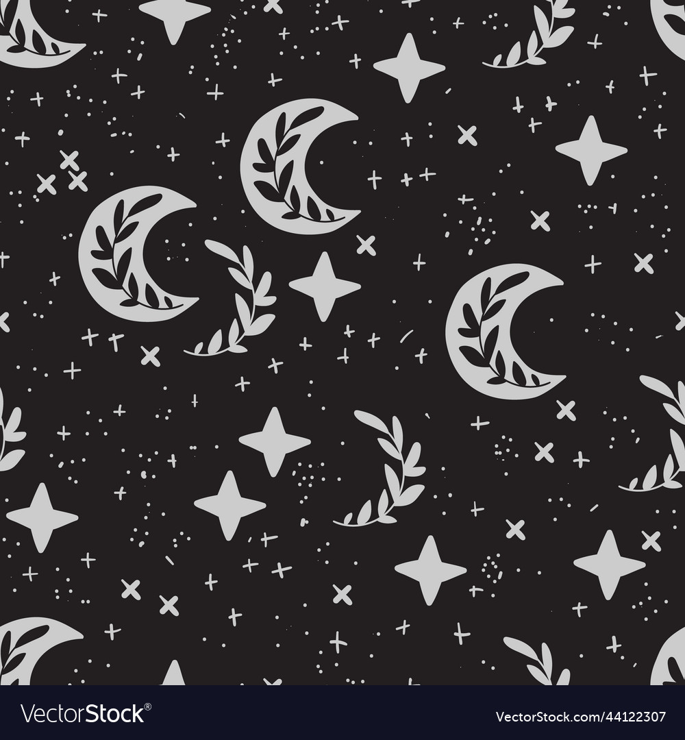 Fantasy seamless pattern pattern with moon Vector Image