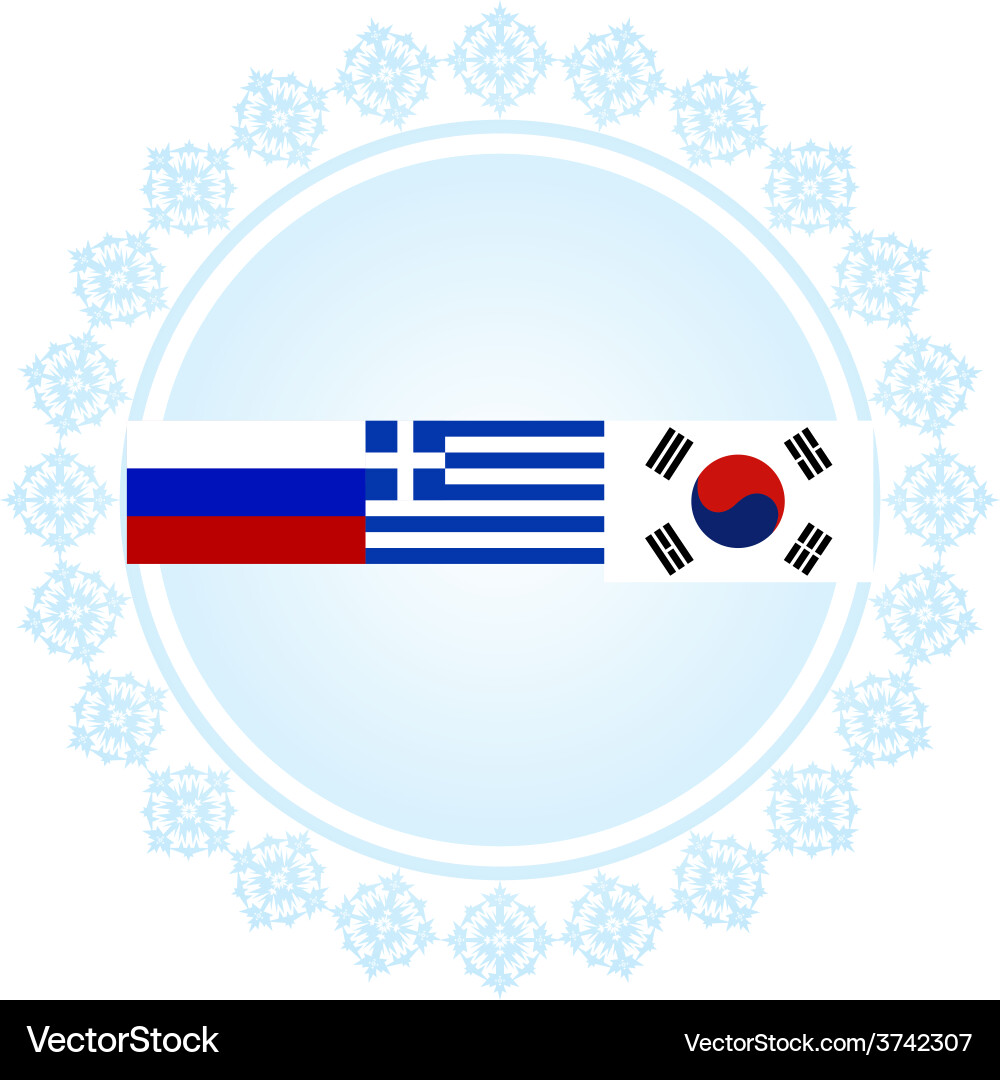 Flags of the winter olympics Royalty Free Vector Image