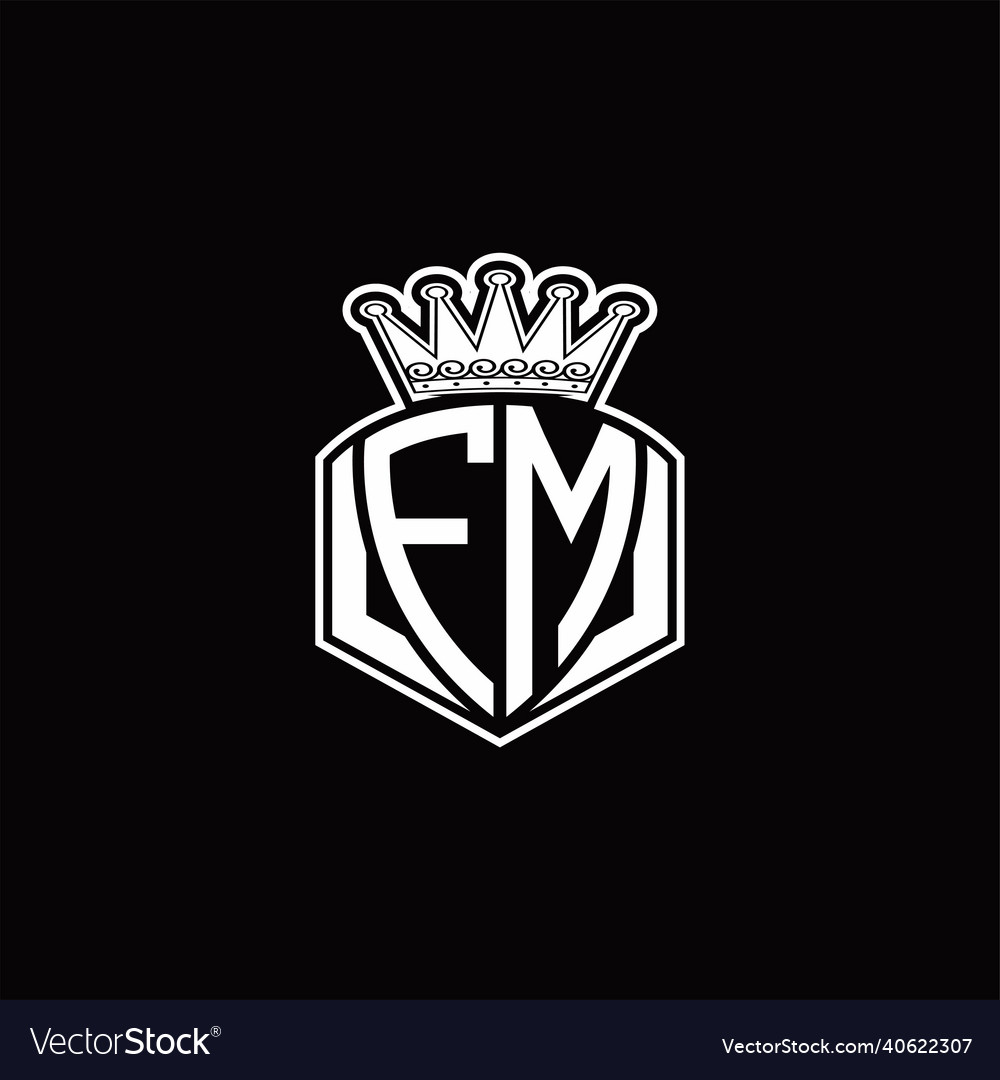 Fm logo monogram with luxury emblem shape Vector Image