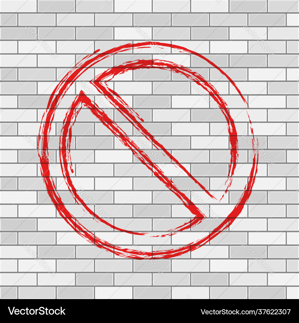 Grunge hand drawn not allowed symbol prohibition Vector Image