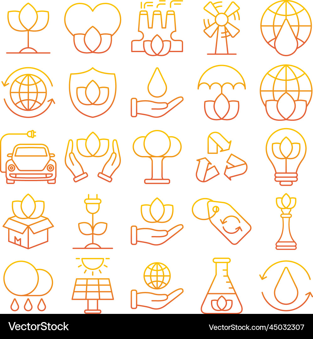 Icons set of environment Royalty Free Vector Image